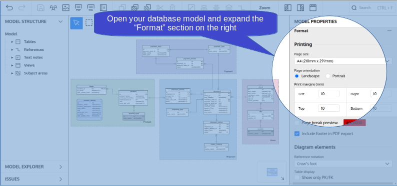 Tip 20 How To Configure Vertabelo Printouts Vertabelo Database Modeler