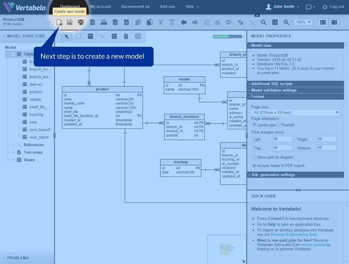 How To Convert A Data Model Between Two Database Management Systems Vertabelo Database Modeler