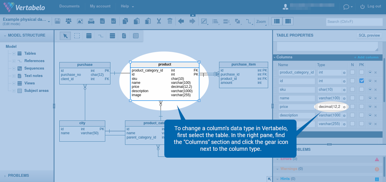 Use The DECIMAL Data Type For Money Values Vertabelo Database Modeler