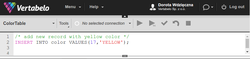 Using Vertabelos Sql Script Editor Vertabelo Database Modeler