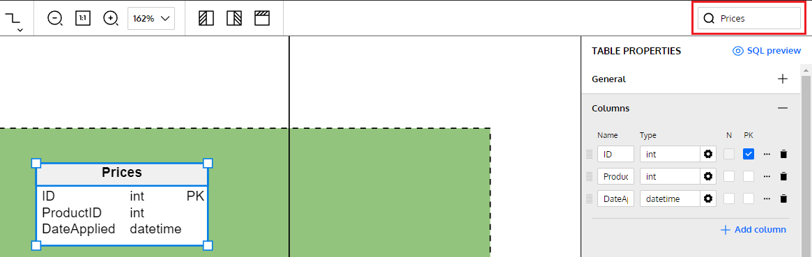 Working With Vertabelo Editor Features Vertabelo Database Modeler